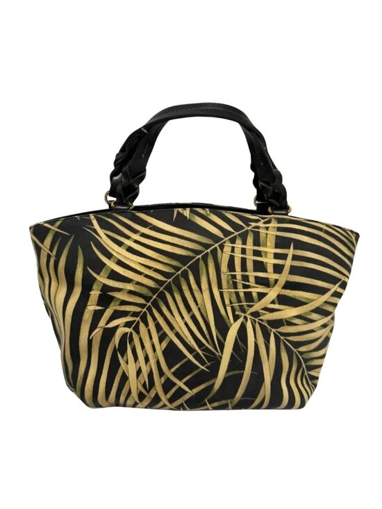 Fossil | Bags | Vintage Fossil Fan Palm Print Hand Shoulder Bag Black ...